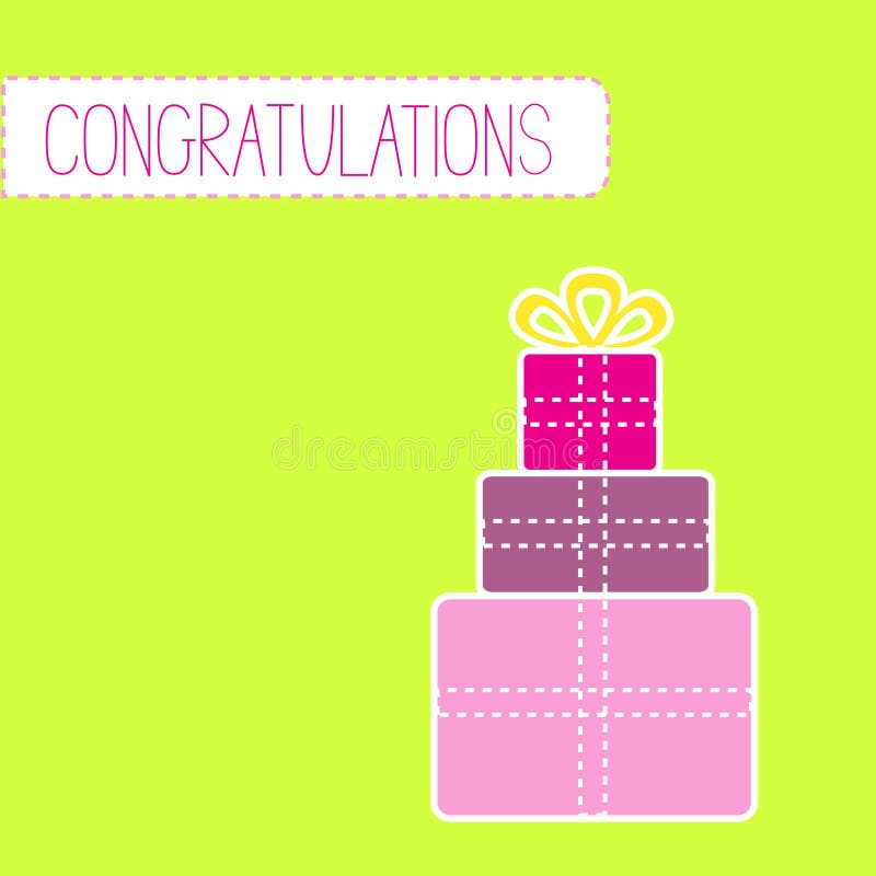 Congratulations Card Template Design - Vector Illustration Isolated on ...
