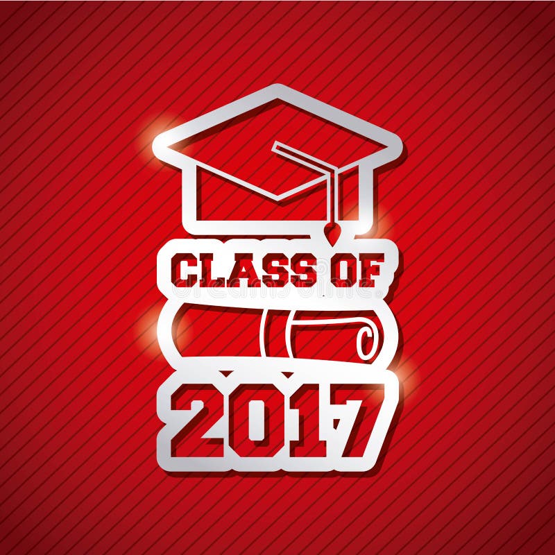 Congratulations Class of 2017 Card Stock Illustration - Illustration of ...