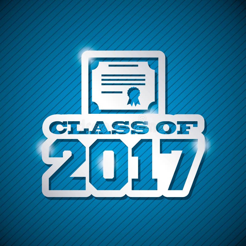 Congratulations Class of 2017 Card Stock Illustration - Illustration of ...