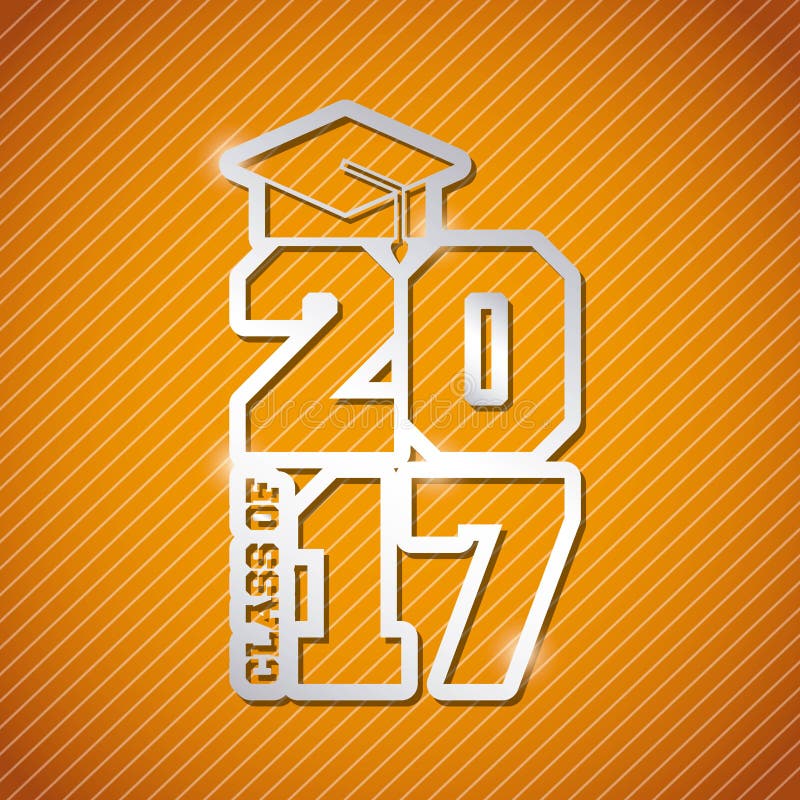 Congratulations Class of 2017 Card Stock Illustration - Illustration of ...