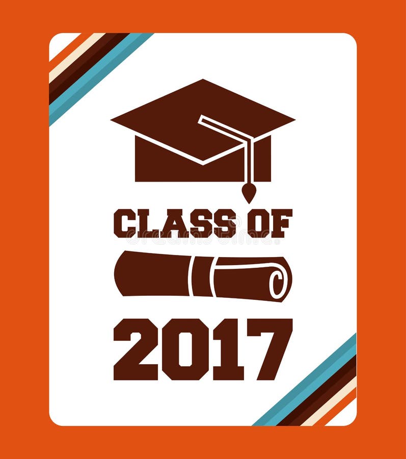 Congratulations Class of 2017 Card Stock Illustration - Illustration of ...