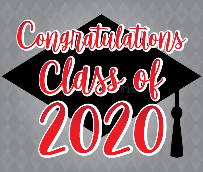 Congratulations Class of 2020 Red and Grey Stock Vector - Illustration ...