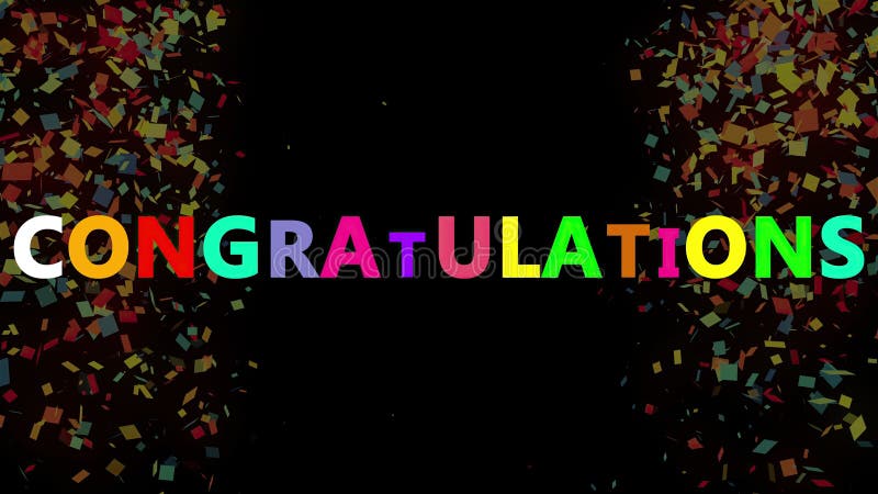 Congratulations with Confetti Stock Illustration - Illustration of ...