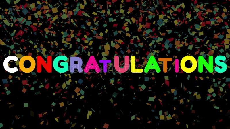 Congratulations with Confetti Stock Illustration - Illustration of ...