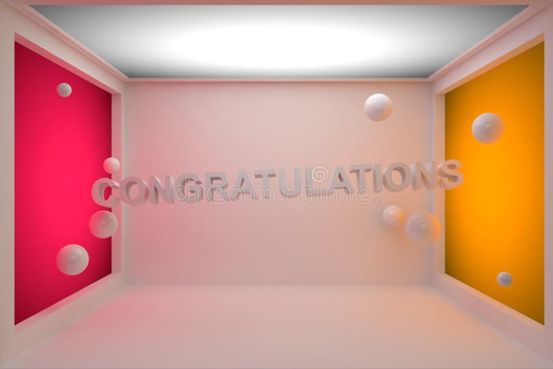 Congratulations 3D stock illustration. Illustration of shadows - 44954392