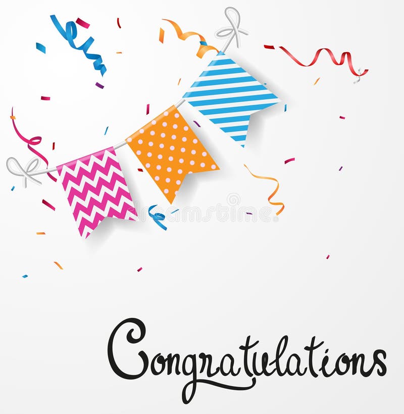 Congratulations With Confetti Stock Vector - Illustration of confetti ...