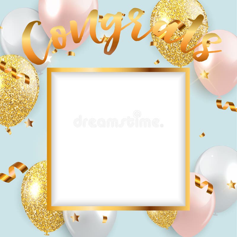 Congratulations Design Template Background. Vector Illustration. Square ...