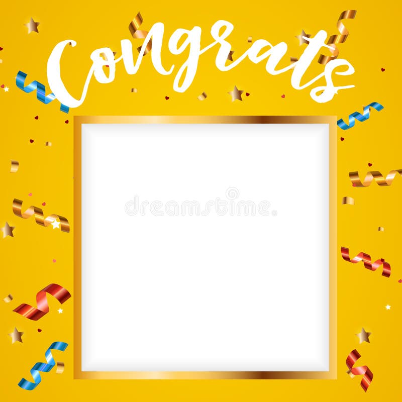 Congratulations Design Template Background. Vector Illustration. Square ...