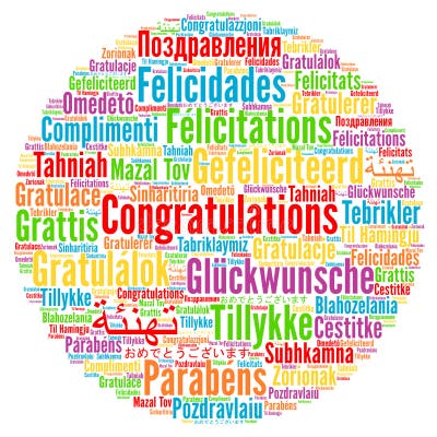 Congratulations Languages Stock Illustrations – 360 Congratulations ...