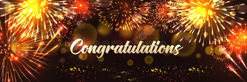 Congratulations Fireworks Award Stock Vector - Illustration of design ...