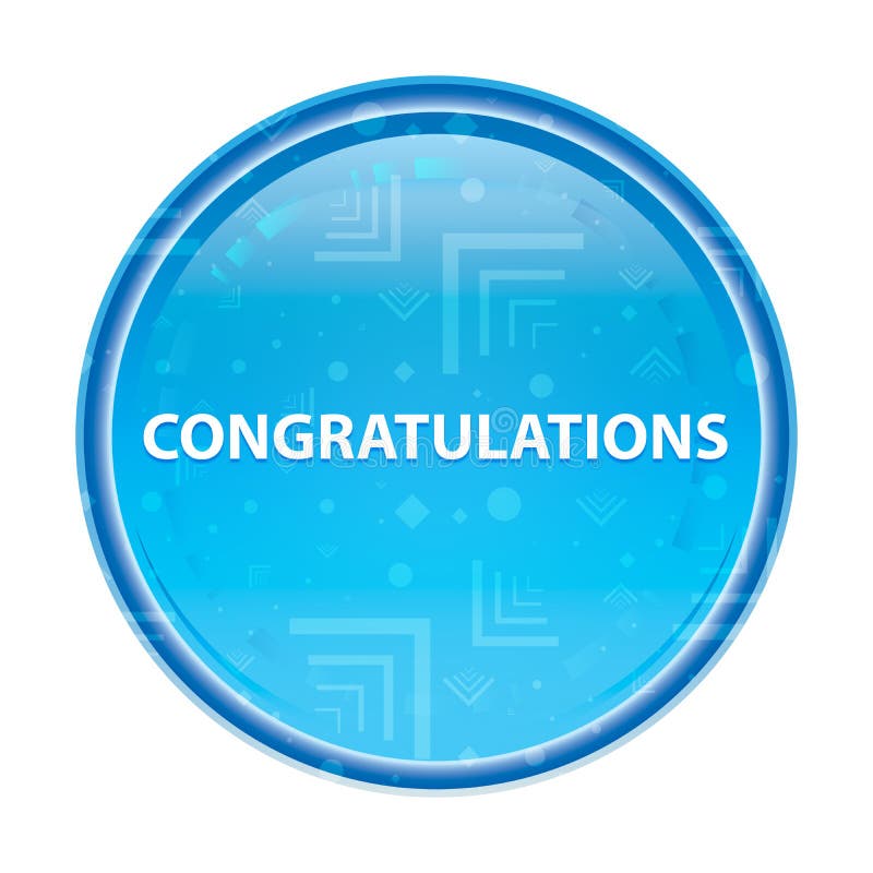 Congratulations Floral Blue Round Button Stock Illustration ...