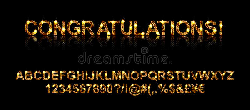 Congratulations To the Gold Lettering Stock Illustration - Illustration ...