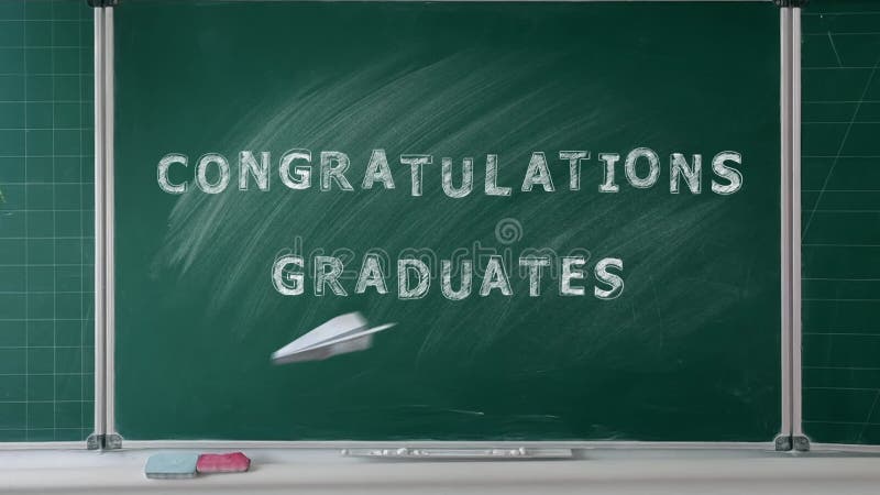 Congratulations Graduates. Animated Chalkboard Illustration. Stock ...