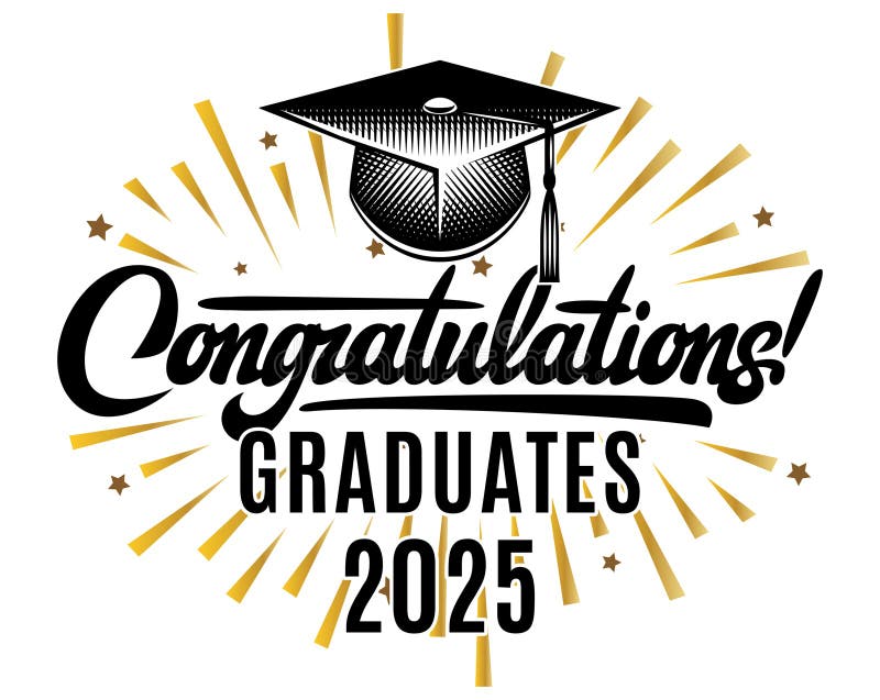 Congratulations Graduates 2025 Celebratory Design with Cap and Stars ...