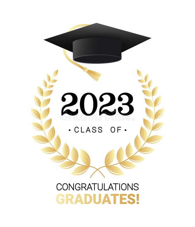 Congratulations Graduates Design Template with Academic Cap and Laurel ...