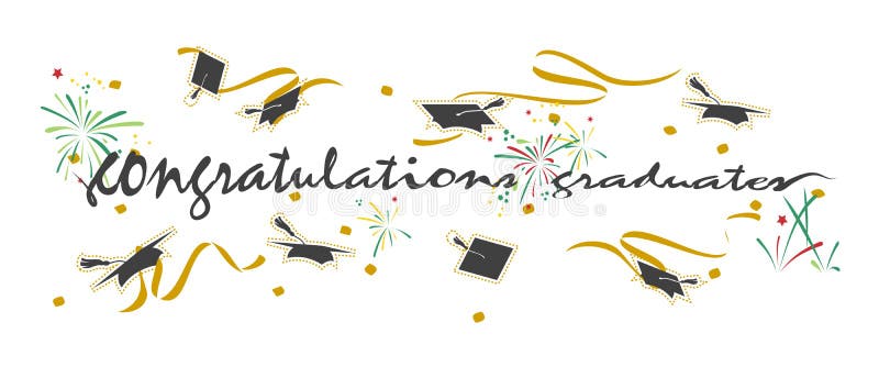 Congratulations Graduates Handwritten Typography Lettering Text Stock ...