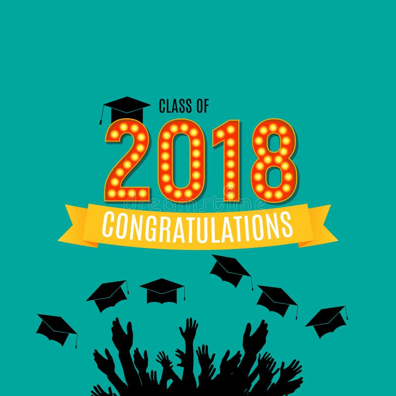 Congratulations on Graduation 2018 Class Background Vector Illustration ...