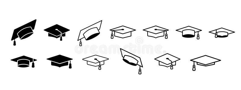 Congratulations Graduation. Class of 2023. Graduation Cap Icons Stock ...