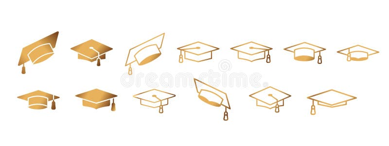 Congratulations Graduation. Class of 2023. Graduation Cap Icons Stock ...