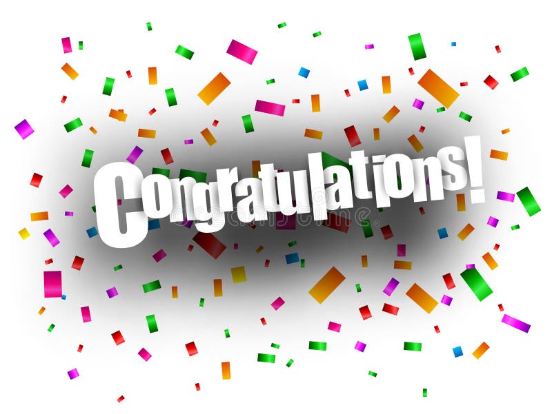 Congratulations Greeting Card Paper Cut Stock Vector - Illustration of ...