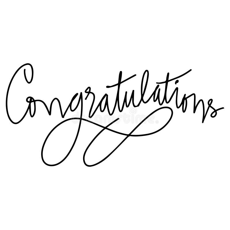Congratulations Hand Lettering Calligraphic Greeting Inscription Vector ...