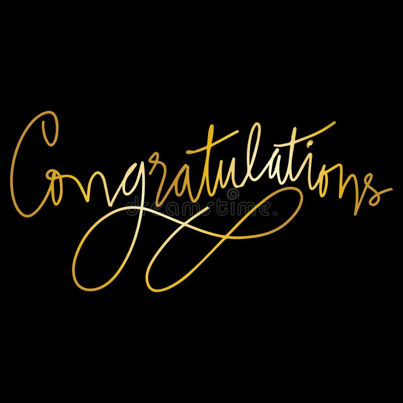 Congratulations Hand Lettering Calligraphic Greeting Inscription Vector ...
