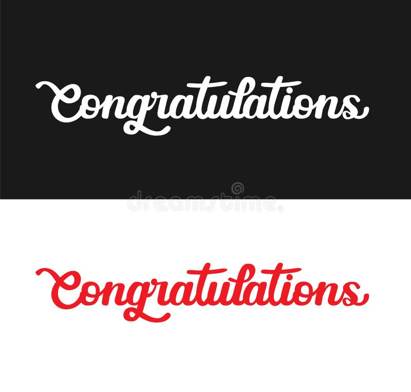 Congratulations Hand Lettering Calligraphic Greeting Inscription ...