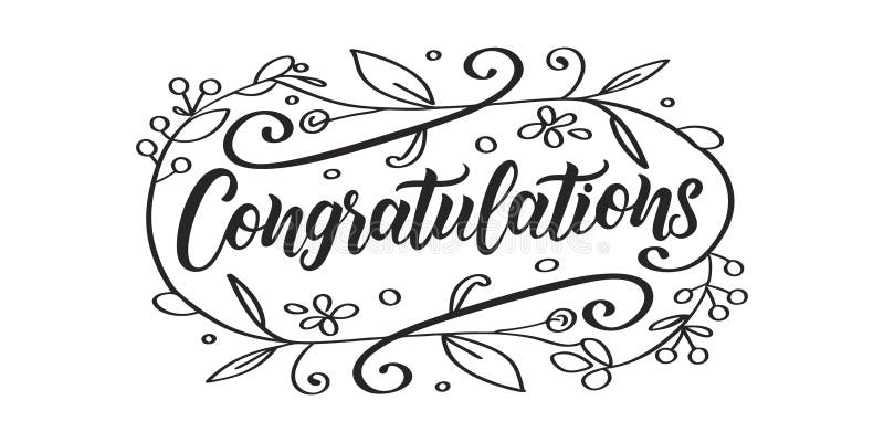 Congratulations Hand Lettering Vector Illustration Stock Vector ...
