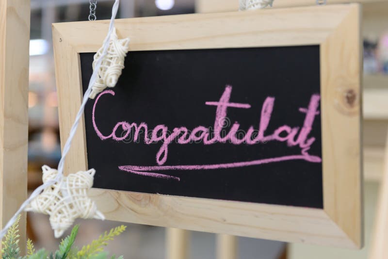 Congratulations Handwritten by Chalk Stock Image - Image of handwritten ...