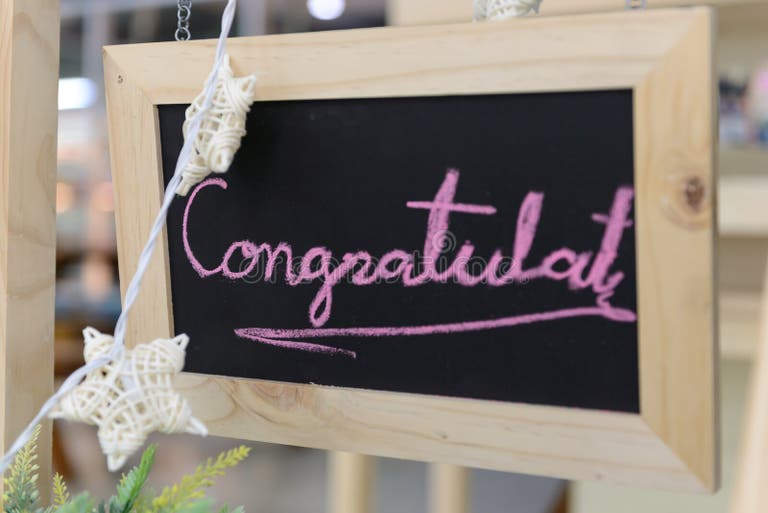 Congratulations Handwritten by Chalk Stock Image - Image of handwritten ...