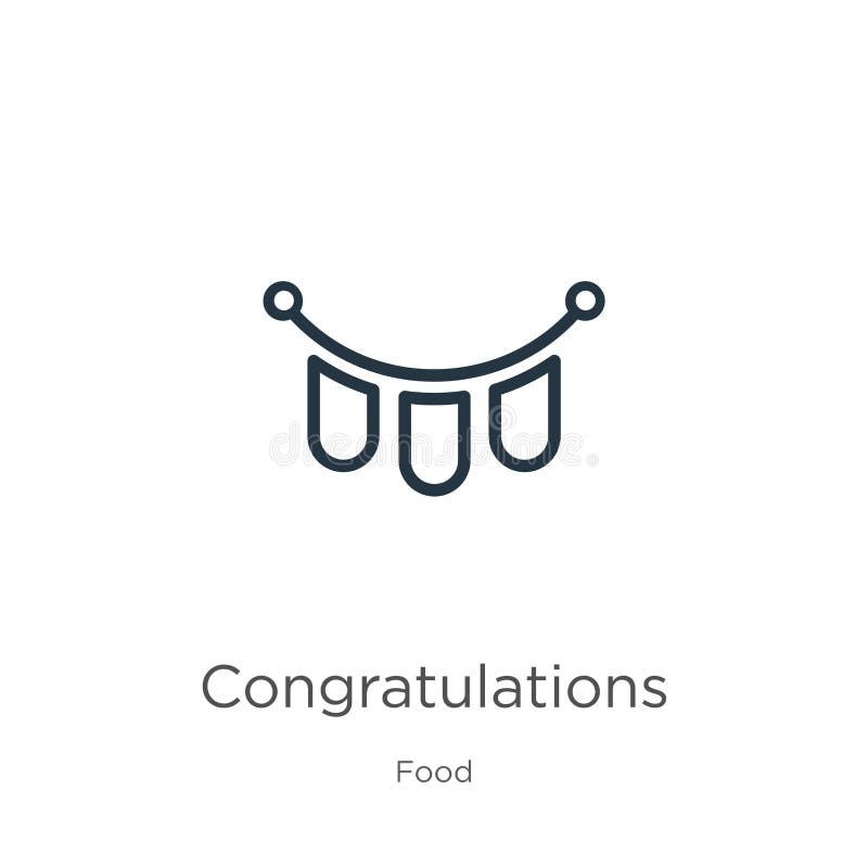 Outline Congratulations Vector Icon. Isolated Black Simple Line Element ...