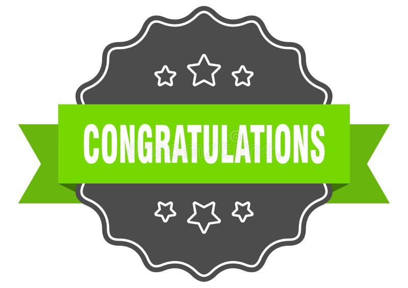 Congratulations Label Sign. Round Stamp. Band. Ribbon Stock Vector ...
