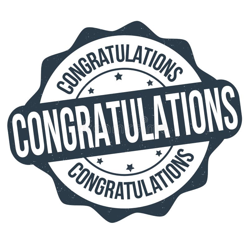 Congratulations Label Sign. Round Stamp. Band. Ribbon Stock Vector ...