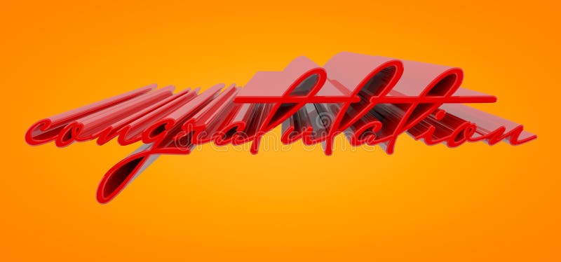 Congratulations Lettering 3d Illustration on Orange Background Stock ...