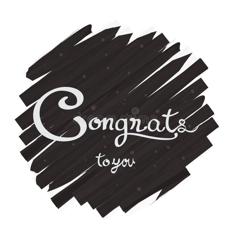 Congratulations Lettering Design Stock Vector - Illustration of phrase ...