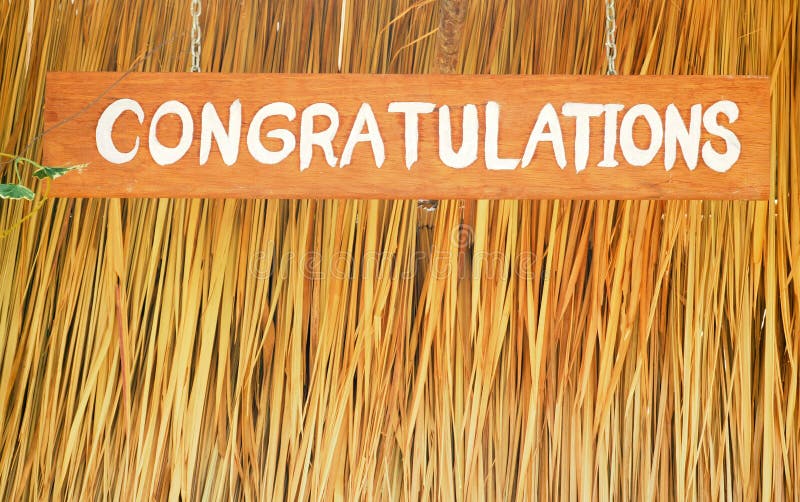 Congratulations Letters On Wooden Board Stock Image - Image of banner ...