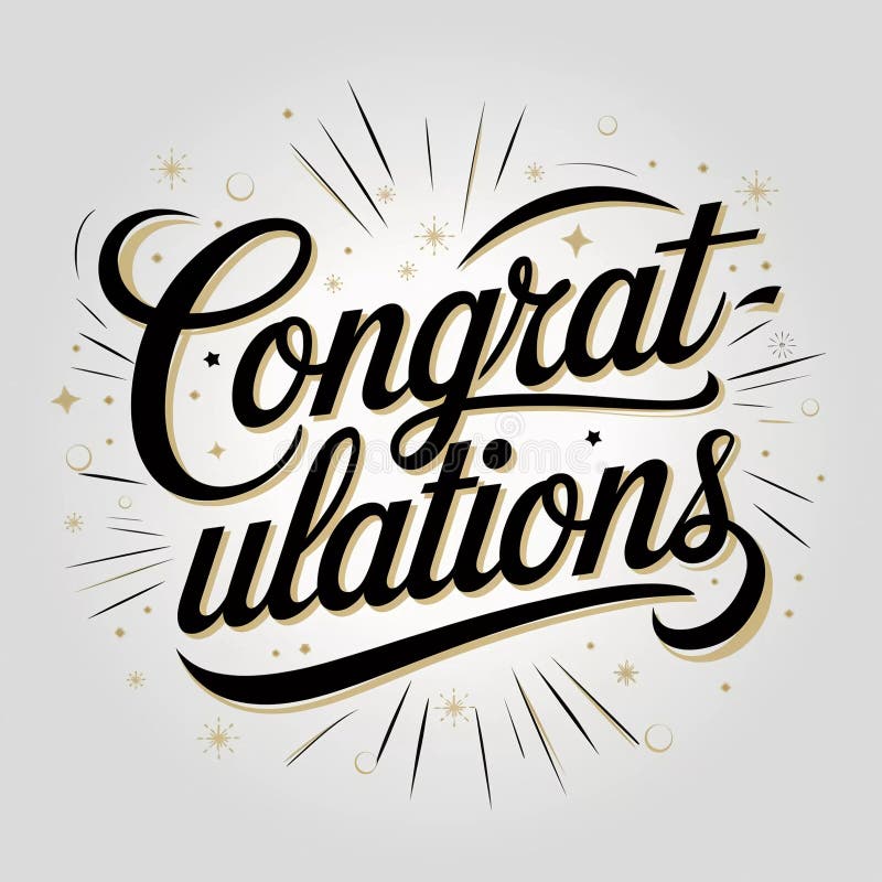 Congratulations Message with Decorative Elements and Stylized ...