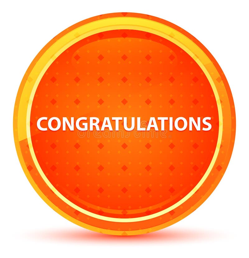 Congratulations Natural Orange Round Button Stock Illustration ...