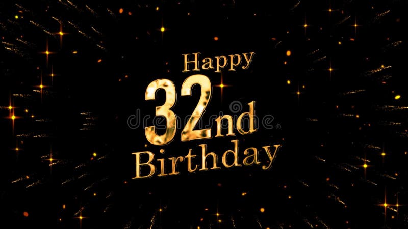 Congratulations on the 32nd Birthday in Luxury Gold Style, Awarding ...