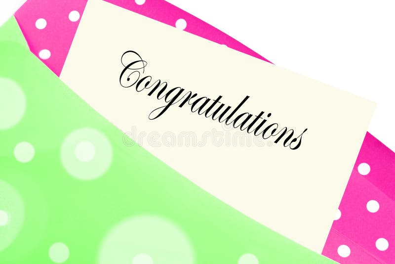 Congratulations Note or Letter Stock Image - Image of pink, thoughtful ...