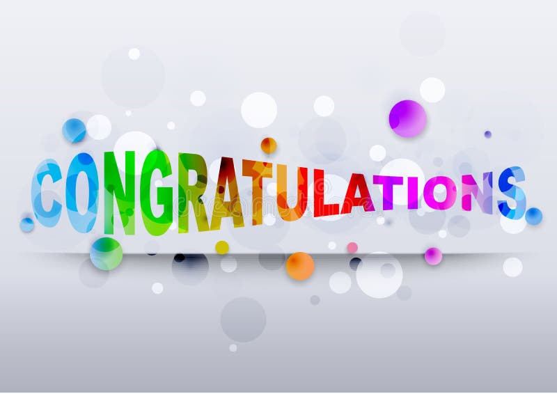 Congratulations Rainbow Text Stock Vector - Illustration of message ...