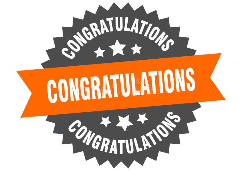 Congratulations Round Ribbon Isolated Label. Congratulations Sign ...