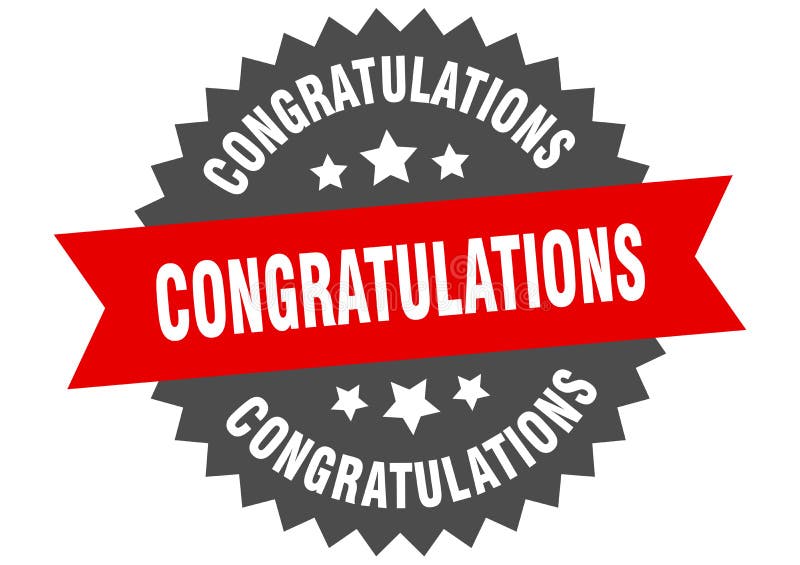 Congratulations Label Sign. Round Stamp. Band. Ribbon Stock Vector ...