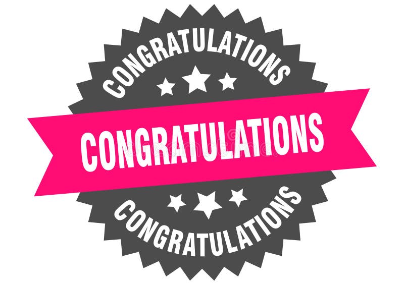 Congratulations. Congratulations Round Pink Label Isolated on ...