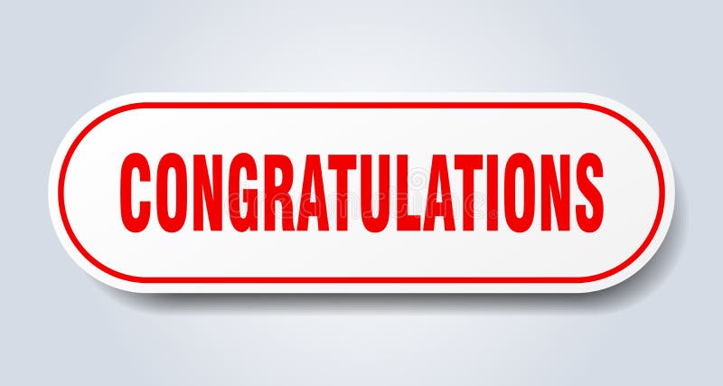 Congratulations Sign. Round Ribbon Sticker. Isolated Tag Stock Vector ...