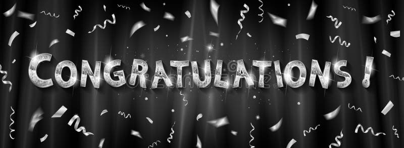 Congratulations. Silver Inscription. Stock Vector - Illustration of ...