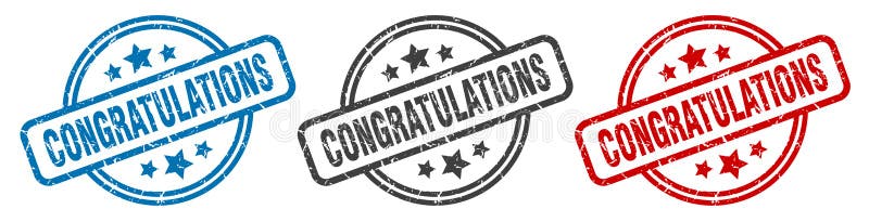 Congratulations Stamp. Congratulations Label. Round Grunge Sign Stock ...