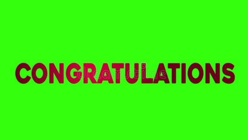 Congratulations Text Animation on Green Screen. Animation of ...