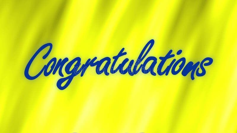 Congratulations Text Animation on Waving Flag. Animation of ...