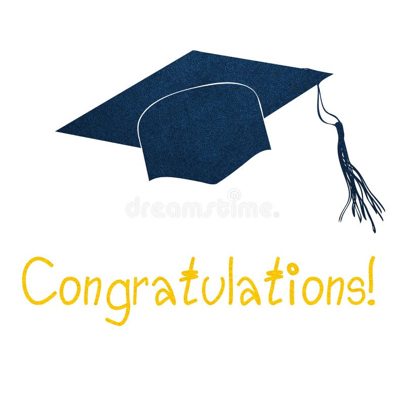 Congratulations Text Letters Hat Graduation Stock Photo - Image of ...